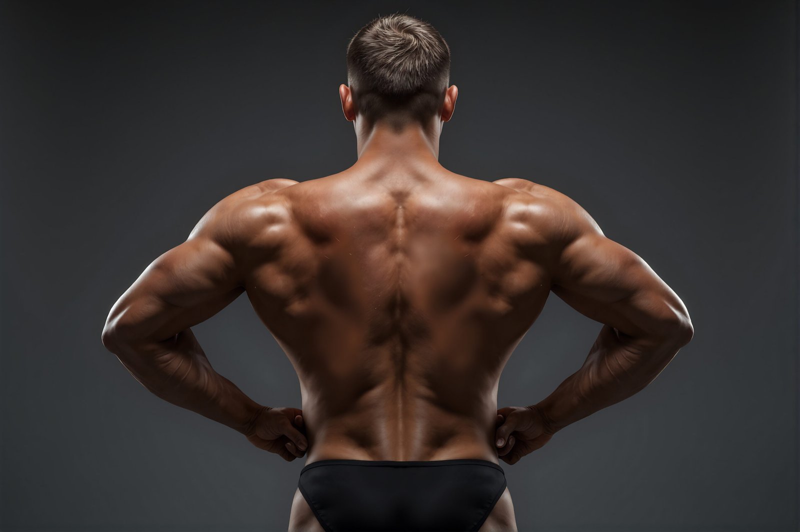 Free Bodybuilder Back Photo – Flexed Lats and Shoulders